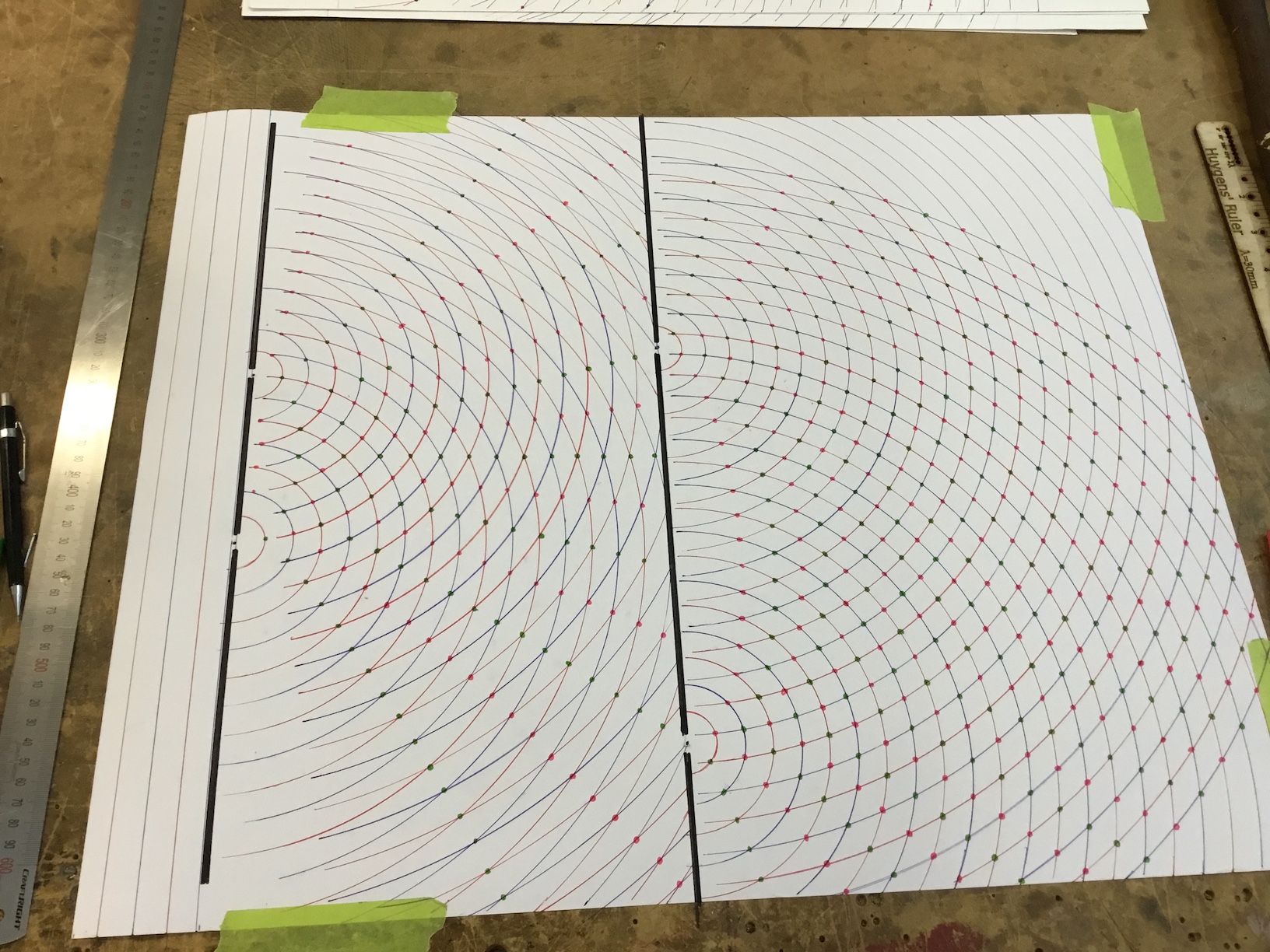 Huygens’ Ruler – Drawing Interference Patterns | Tinkerings