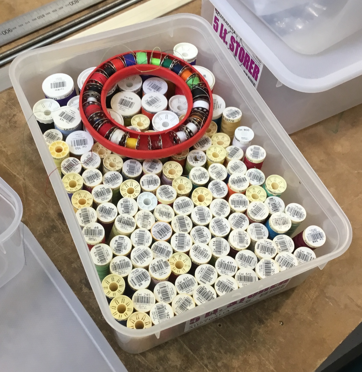 Lasercut bobbin rack for sewing thread | Tinkerings